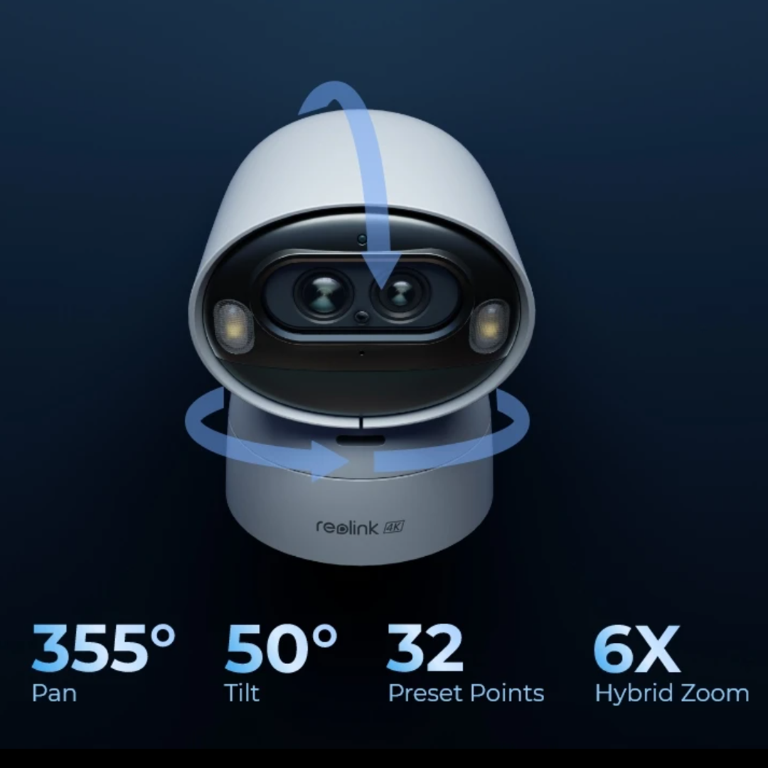 Reolink Argus Track | 4K Dual-Lens Wi-Fi Solar Camera | Auto-Zoom Tracking